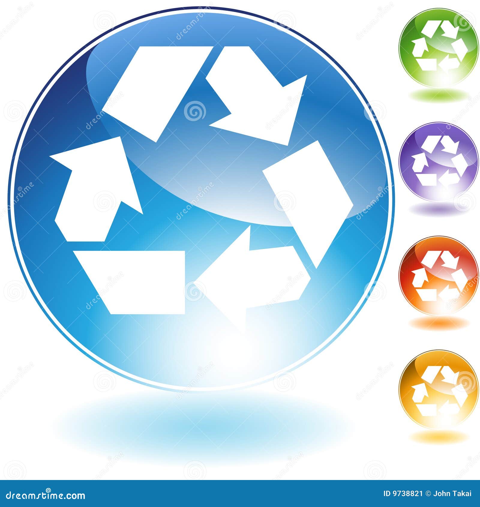 Riciclaggio dell'icona illustrazione vettoriale. Illustrazione di cicli ...