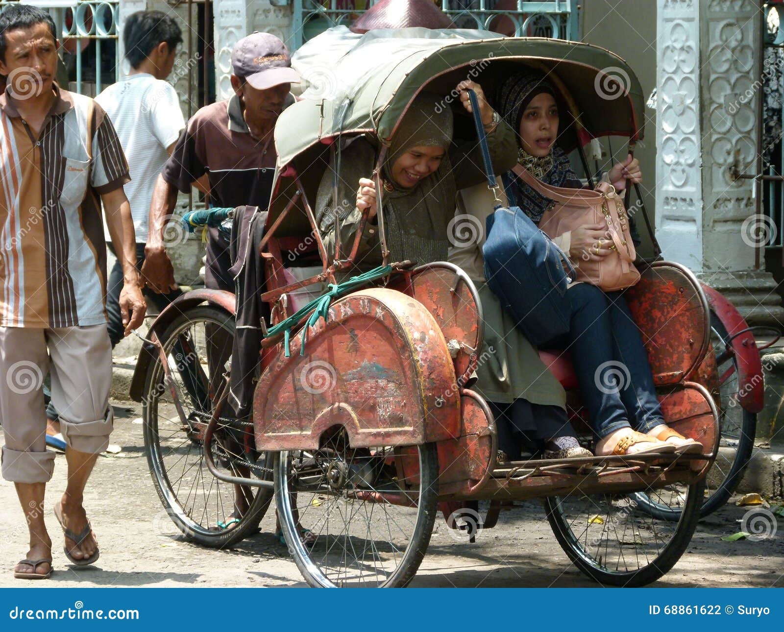 Ricksaw editorial photography. Image of coachman, market - 68861622