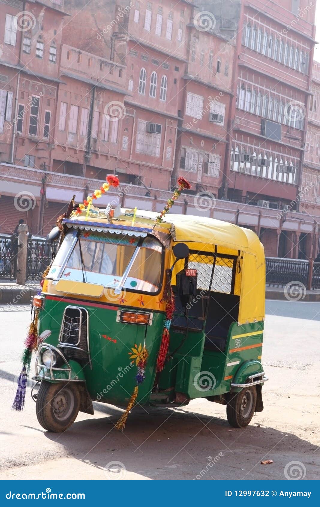 Rickshaw stock photo. Image of green, culture, street - 12997632