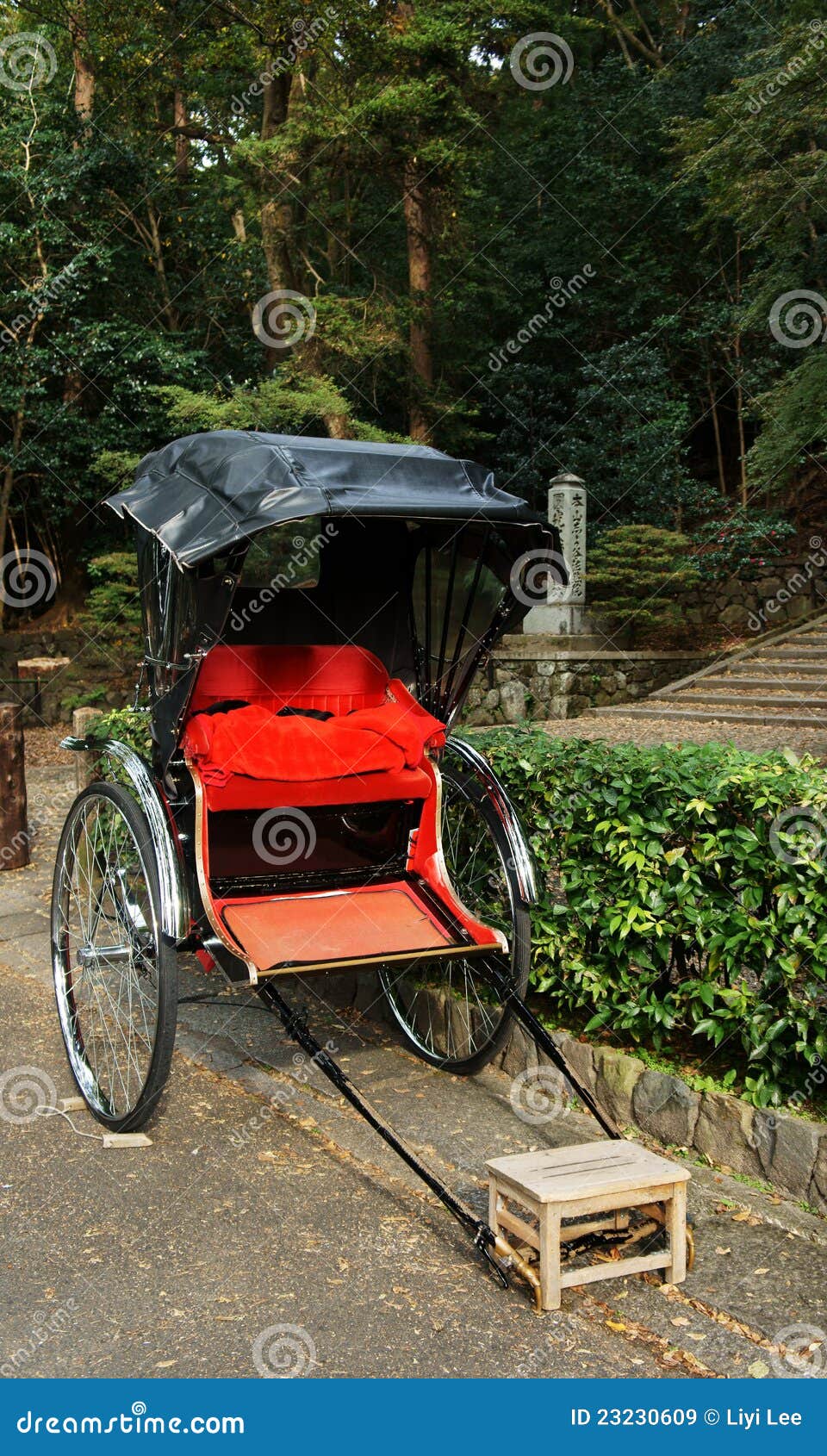 Rickshaw stock image. Image of asia, plants, japan, trees - 23230609