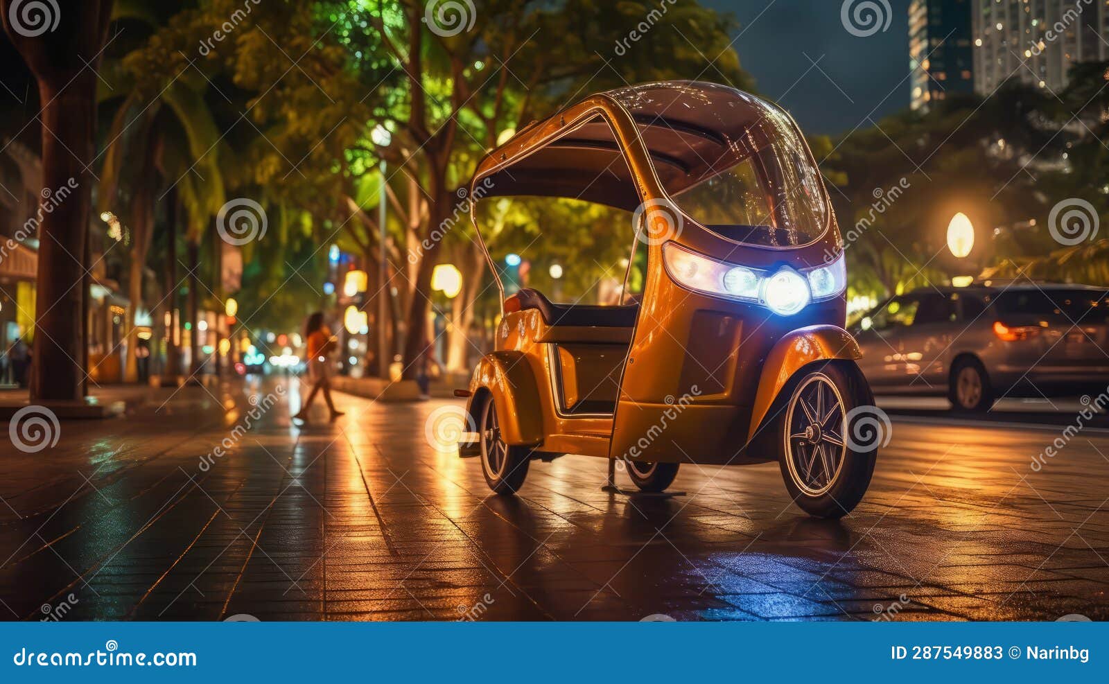 Rickshaw of a Beautiful Transportation with Futuristic Design. AI ...