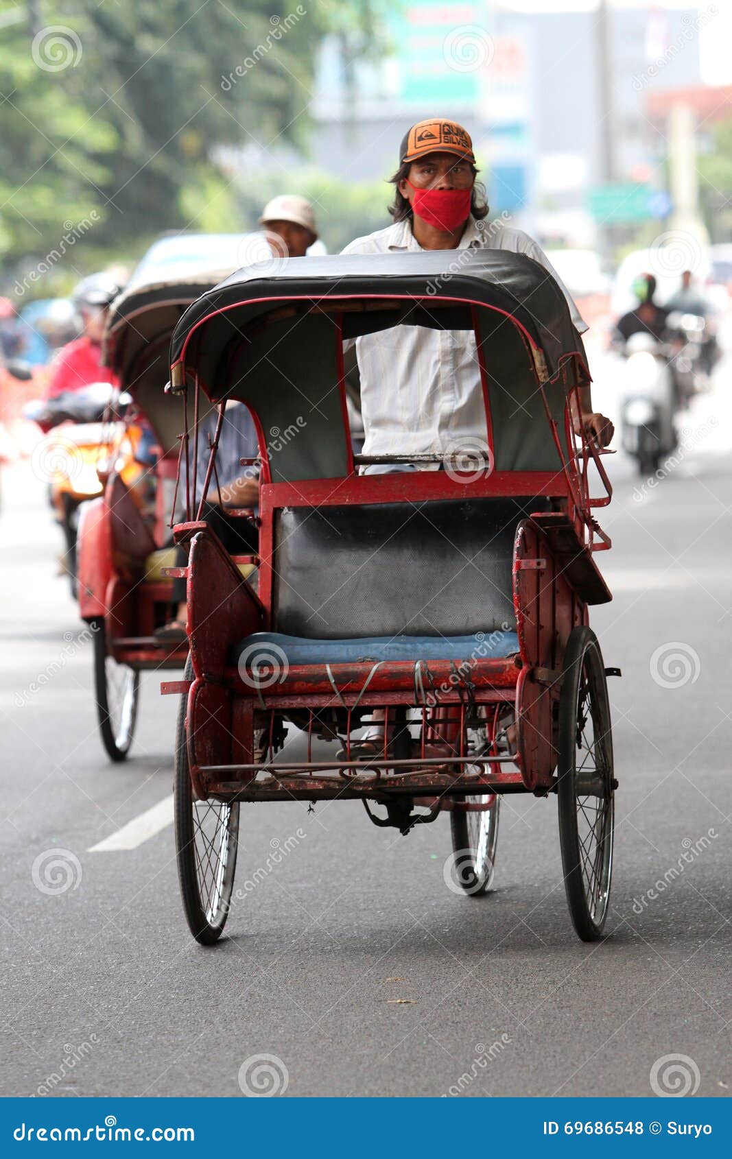 Rickshaw editorial stock photo. Image of carriage, street - 69686548