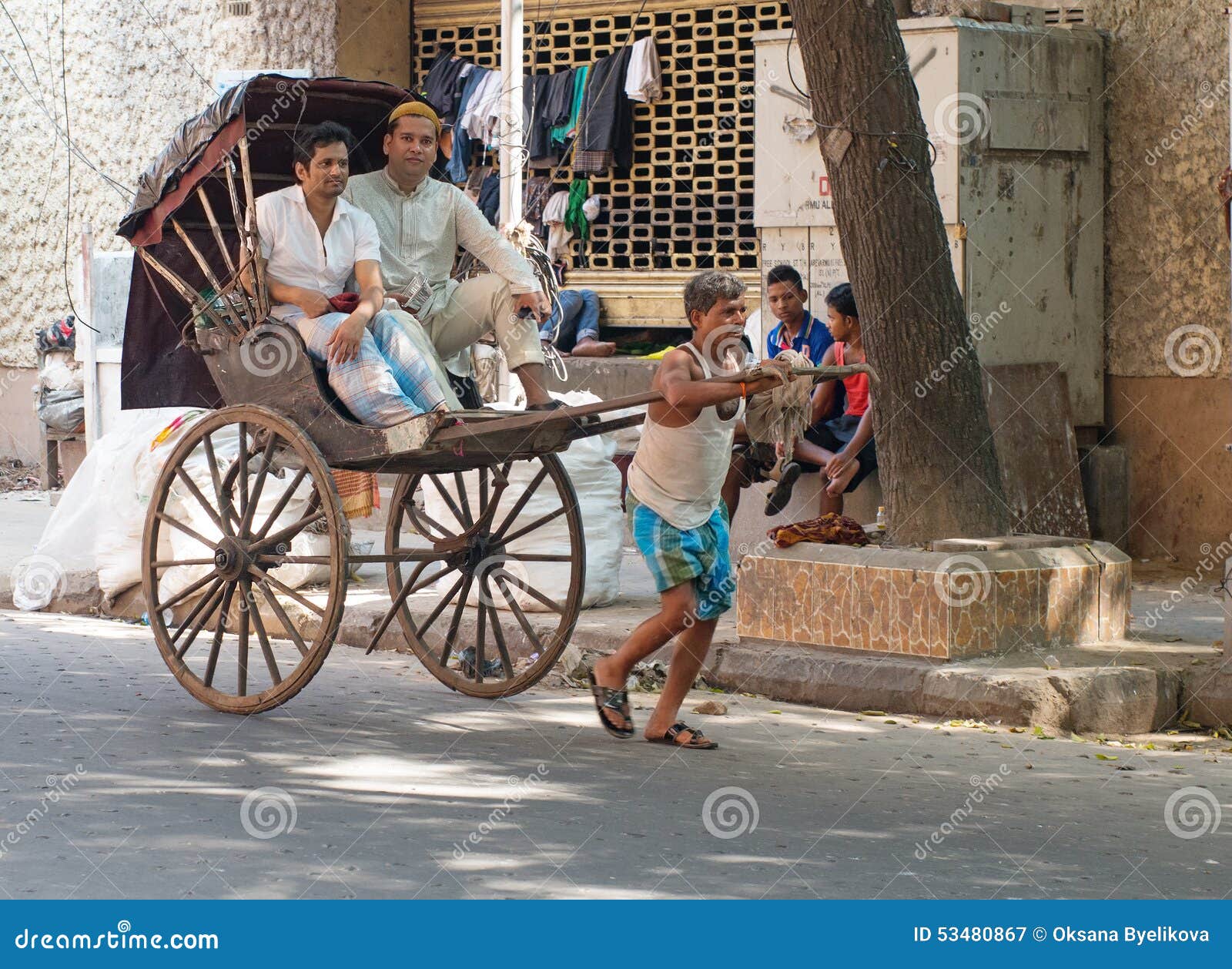 Rickshaw Driver Working in Kolkata, India. Editorial Photography ...