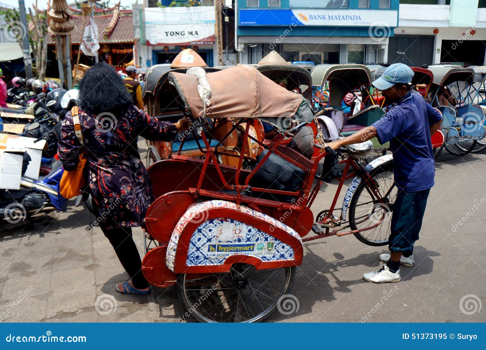 Rickshaw editorial image. Image of rickshaw, java, indonesia - 51373195