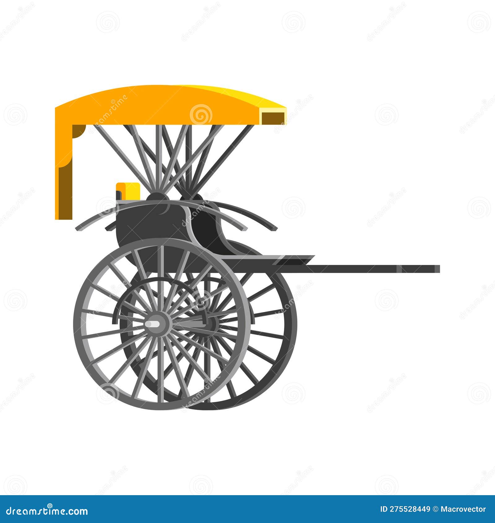 Rickshaw Flat Illustration stock illustration. Illustration of manual ...
