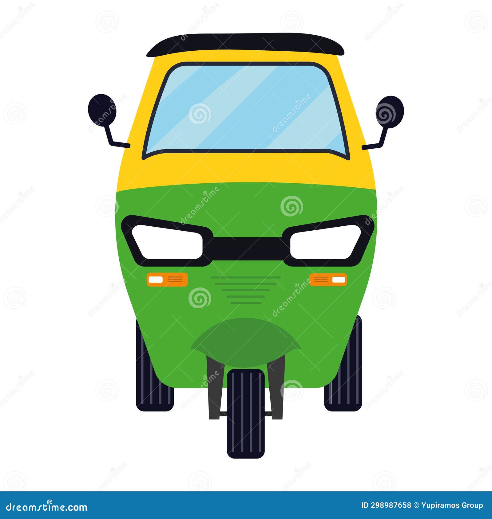 Rickshaw front view stock vector. Illustration of rickshaw - 298987658