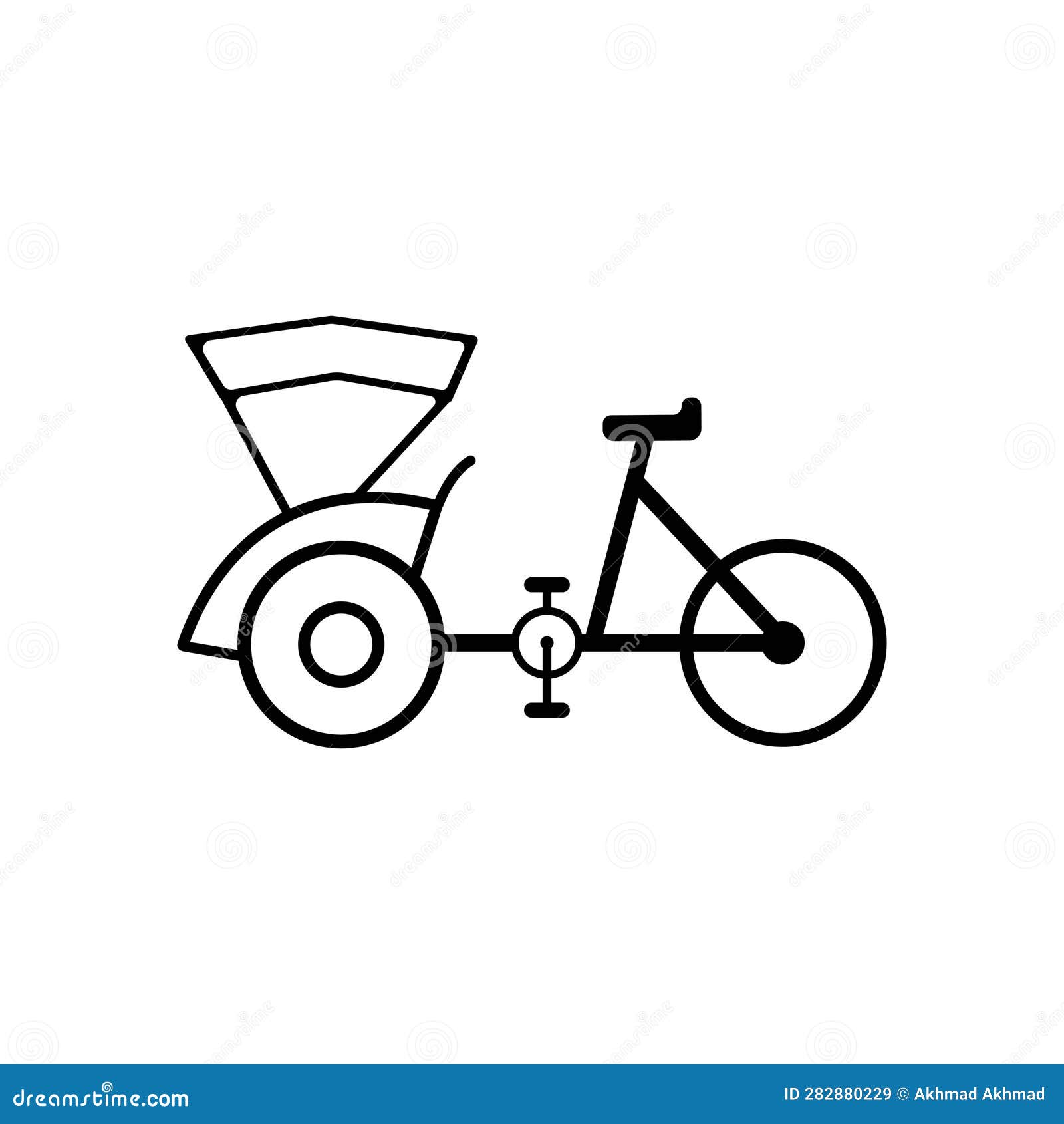 Rickshaw icon stock vector. Illustration of indonesian - 282880229