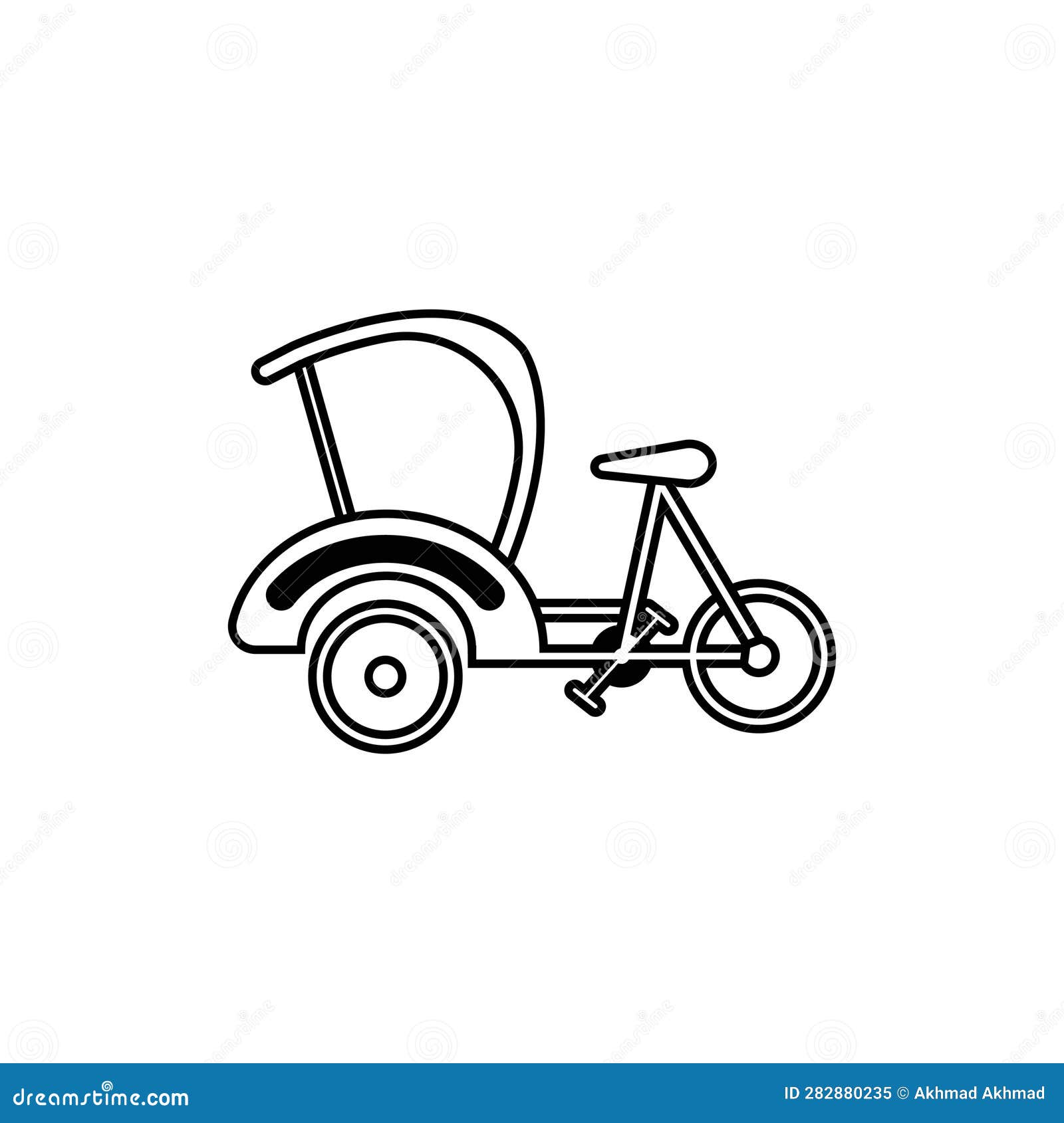 Rickshaw icon stock vector. Illustration of service - 282880235