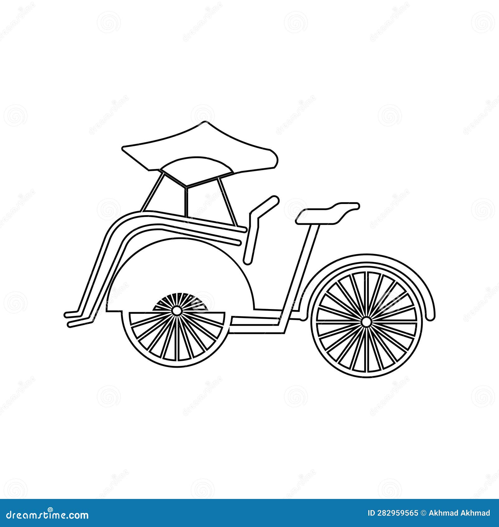 Rickshaw icon stock vector. Illustration of carriage - 282959565