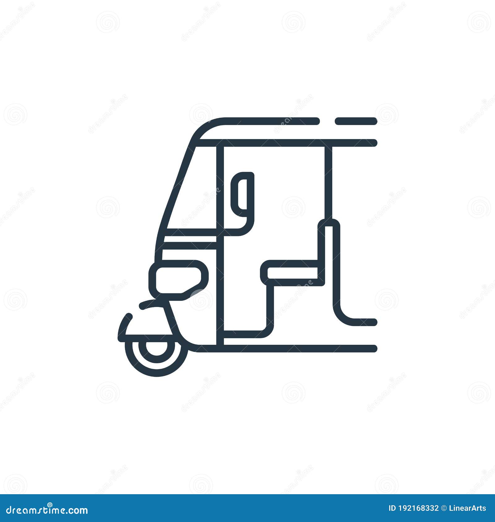Rickshaw Icon Vector from Public Transportation Concept. Thin Line ...