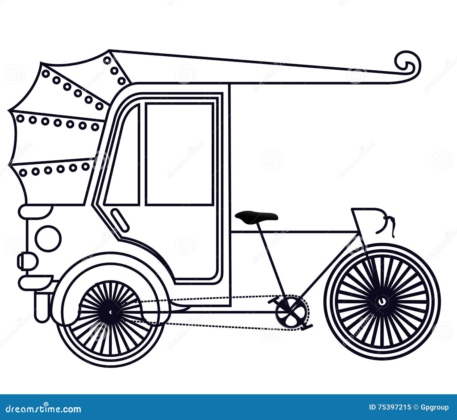 Rickshaw India Isolated Icon Design Stock Vector - Illustration of ...