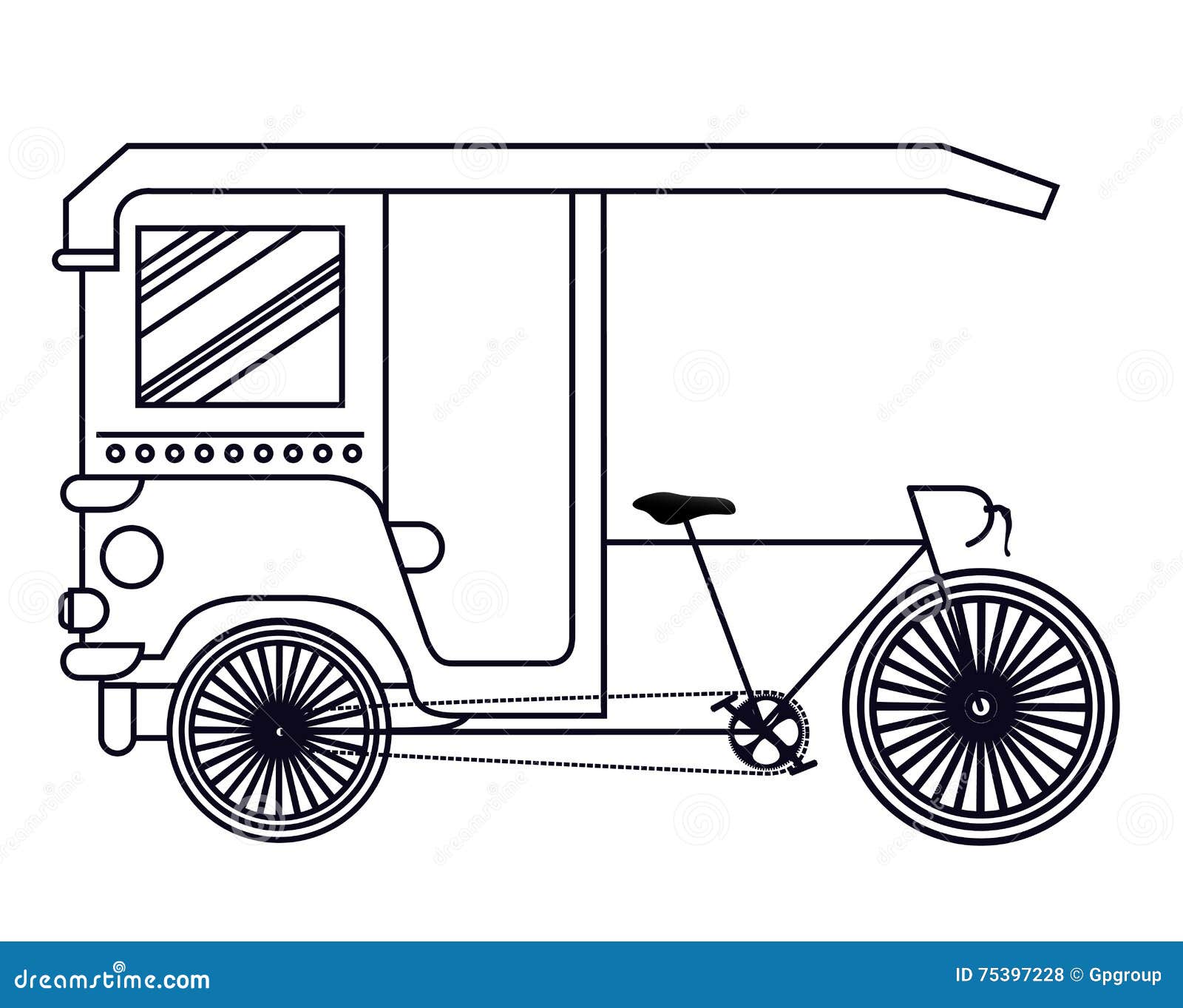 Rickshaw India Isolated Icon Design Stock Vector - Illustration of ...