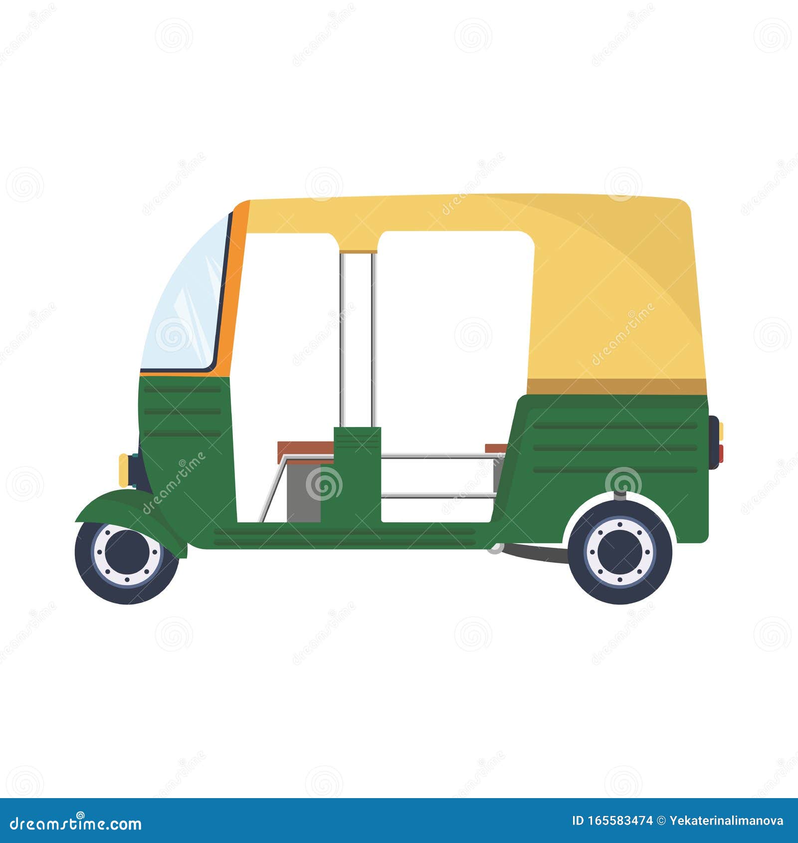 Rickshaw. Indian Taxi. Cartoon Vector Illustration Stock Vector ...