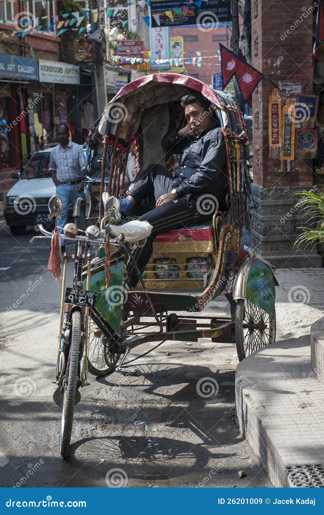 Rickshaw Man is Waiting for Tourists Editorial Stock Image - Image of ...