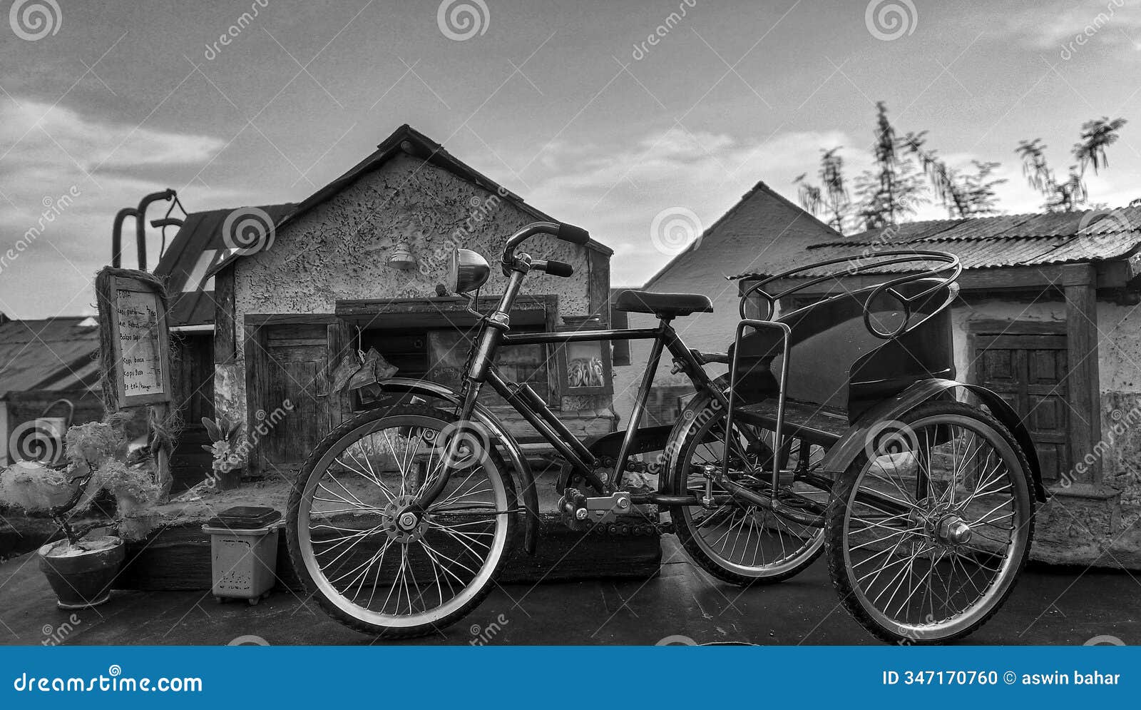 Rickshaw old antique stock photo. Image of miniature - 347170760