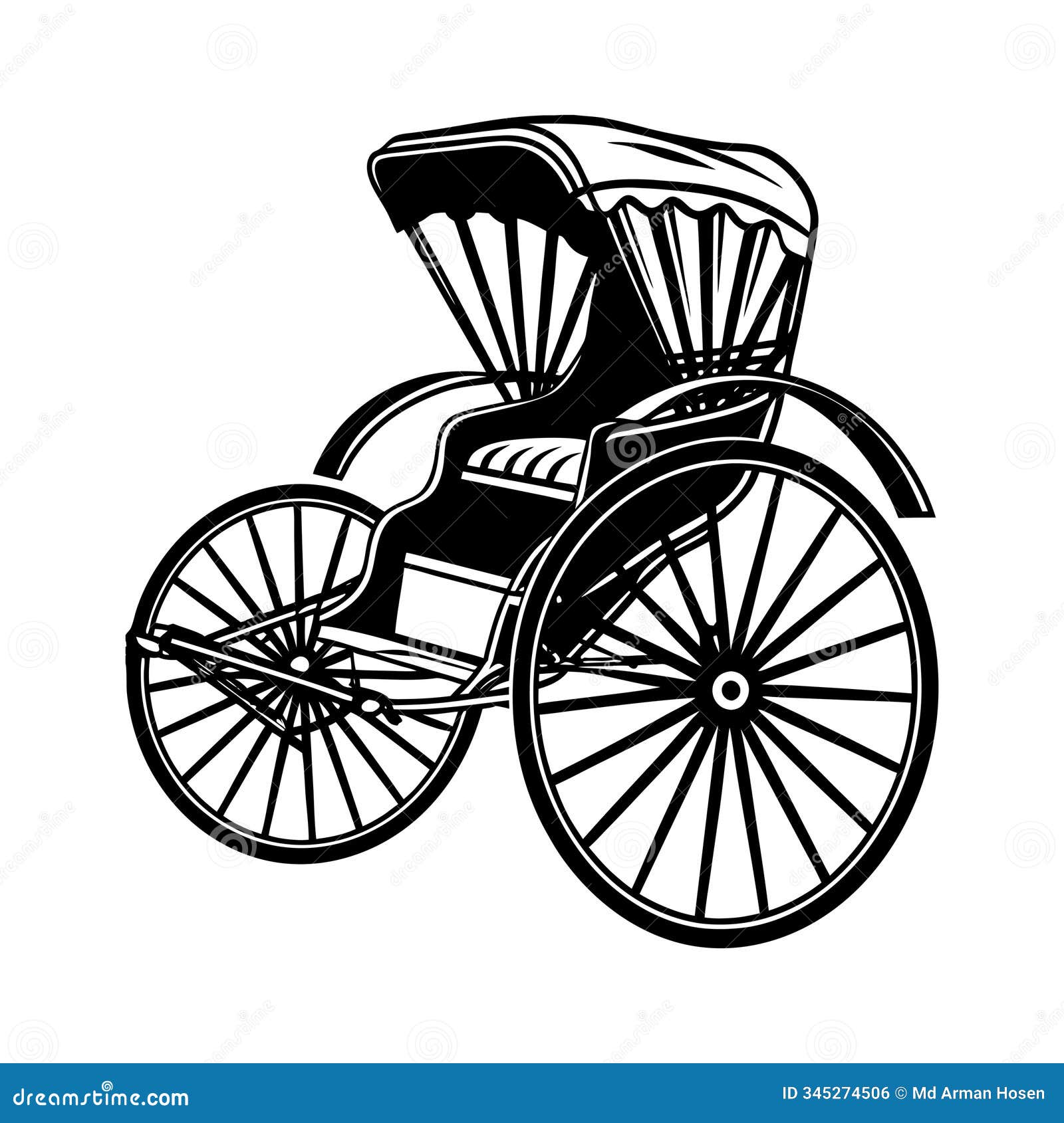 Rickshaw Silhouette Vector Art Illustration 2 Stock Vector ...