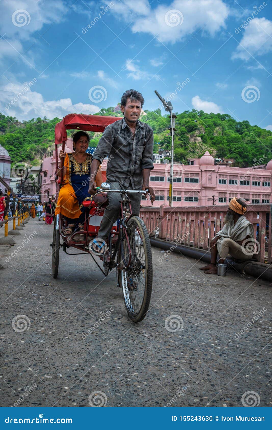 Rickshaw Wala Pulling Pilgrims Visiting Haridwar Editorial Image ...