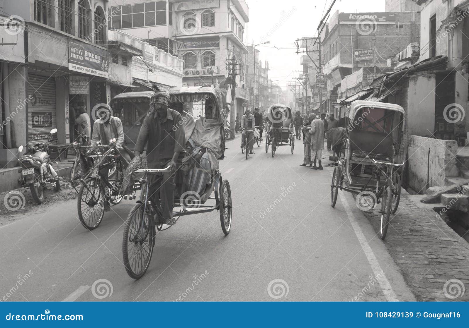 Indian bicycle rickshaws. editorial stock image. Image of indian ...