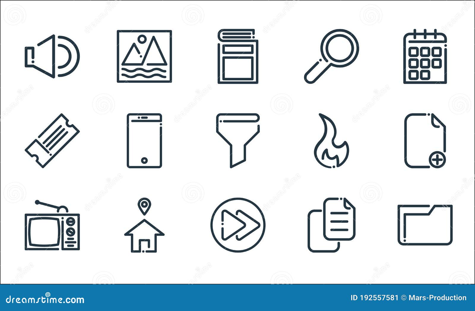 Ricon Line Icons. Linear Set Stock Vector - Illustration of telephone ...