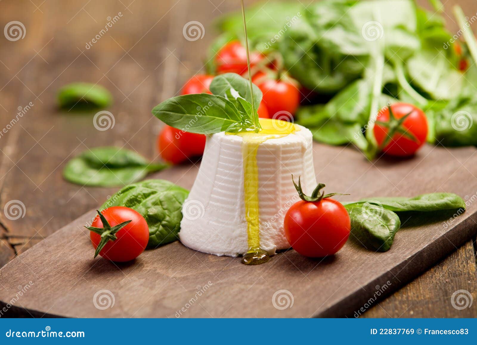Ricotta Cheese stock image. Image of wooden, basil, table - 22837769