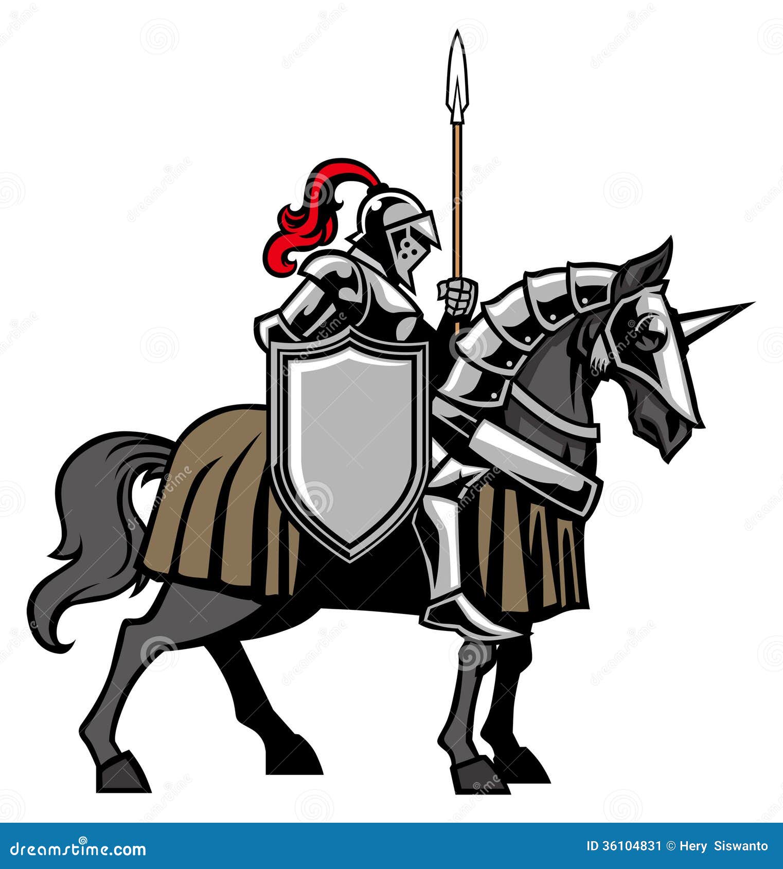 Riddare Med Den Bepansrade Hästen Vektor Illustrationer - Illustration ...