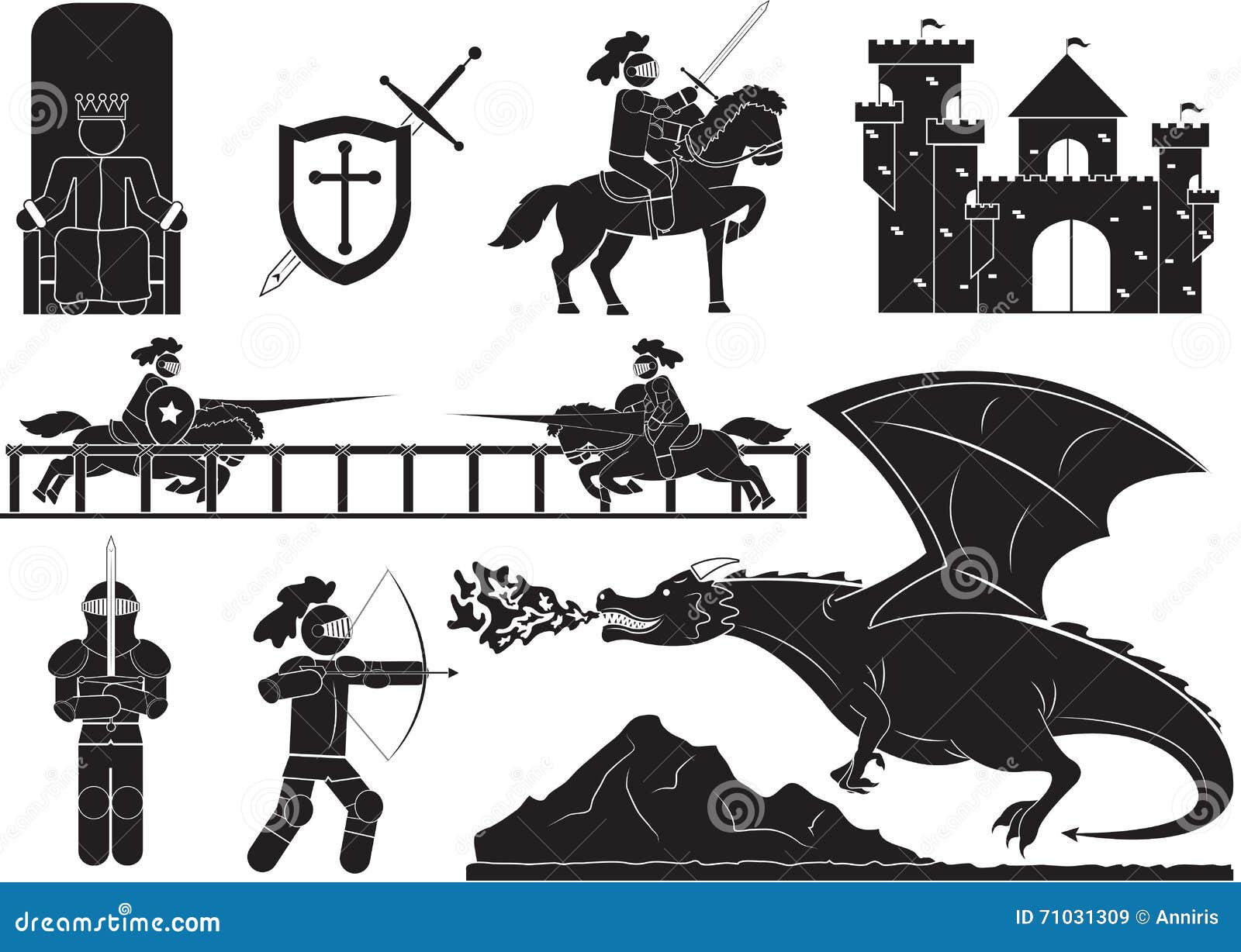 Ridder vector illustratie. Illustration of silhouet, reeks - 71031309