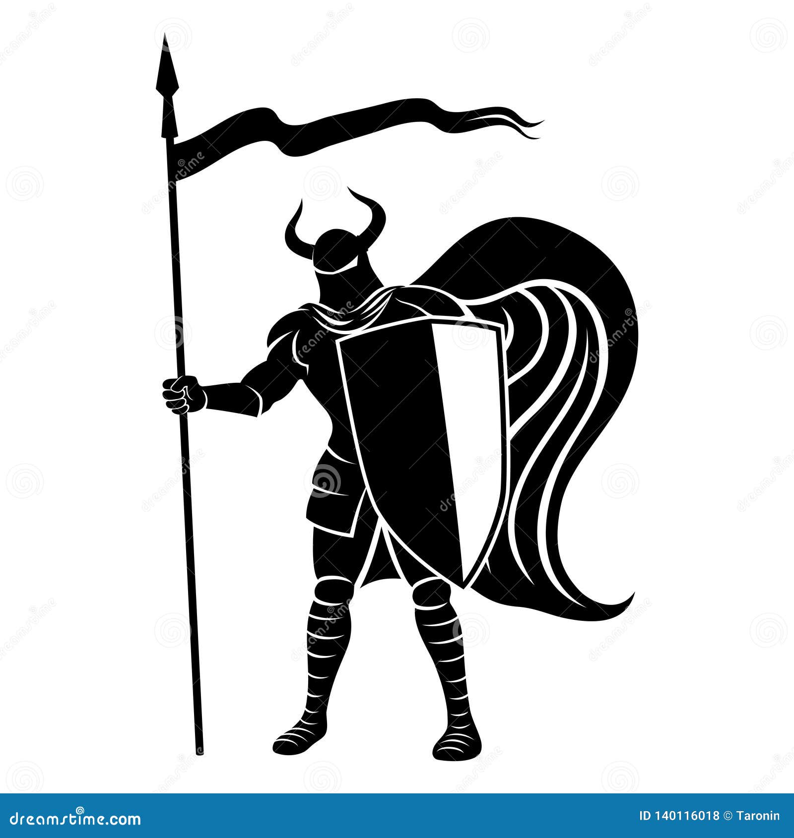 Ridder met schild en spear vector illustratie. Illustration of pantser ...