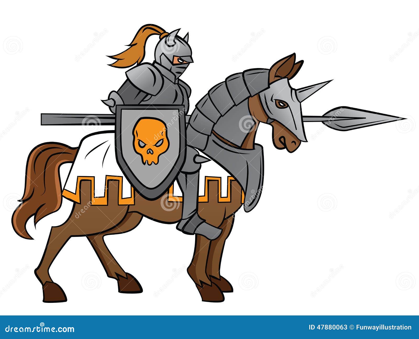 Ridder Rider vector illustratie. Illustration of beeldverhaal - 47880063