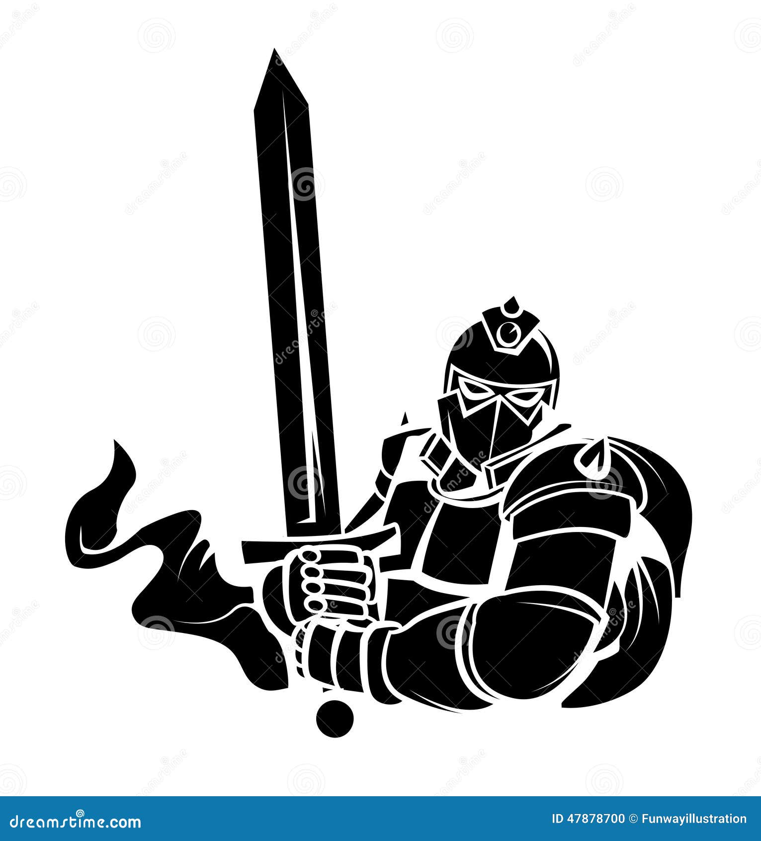 Ridder Warrior Vector Illustration Vector Illustratie - Illustration of ...