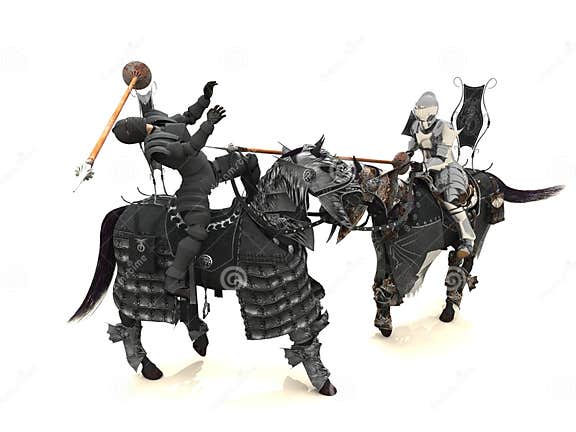 Ridders in gevecht stock illustratie. Illustration of middeleeuws ...