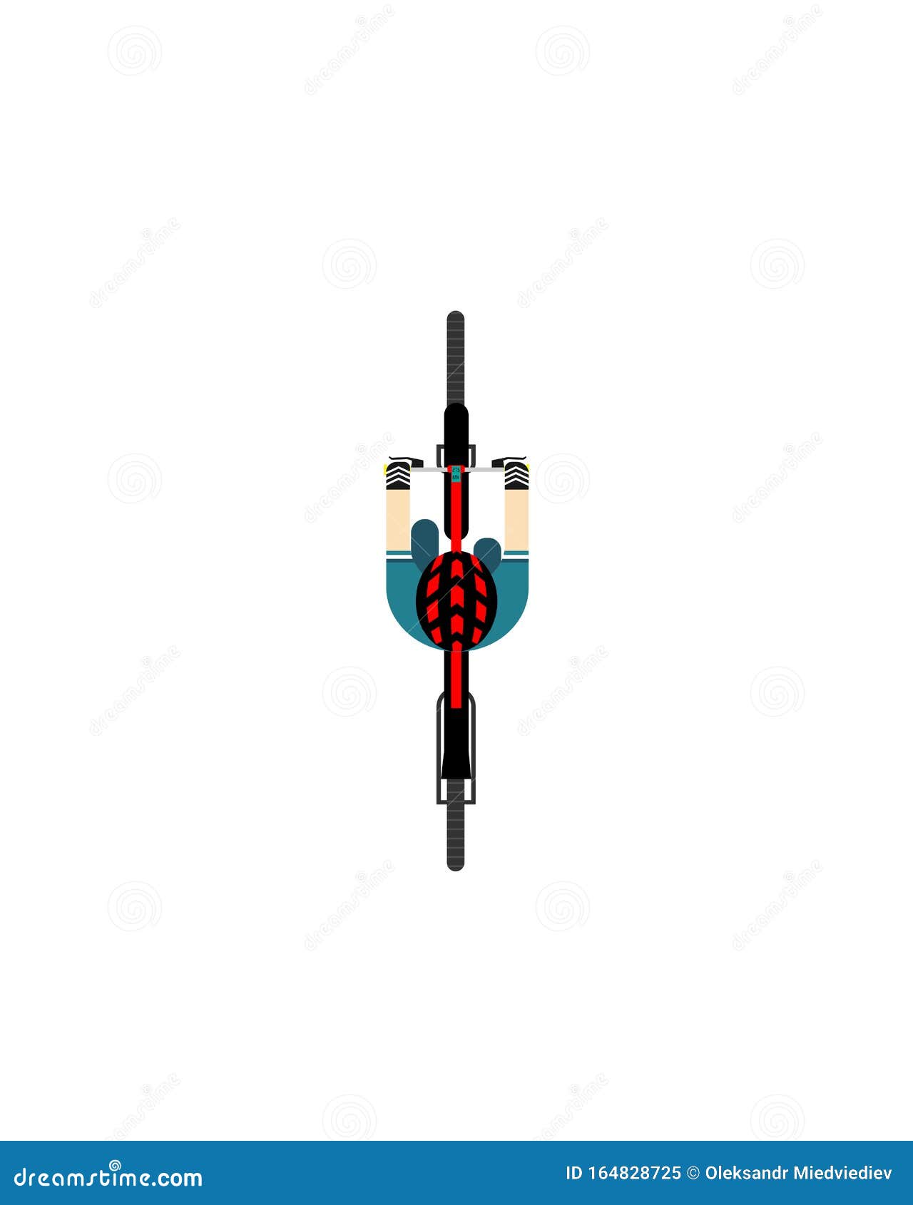 A Ride on the Bicycle. View from Above. Vector Illustration on a White ...