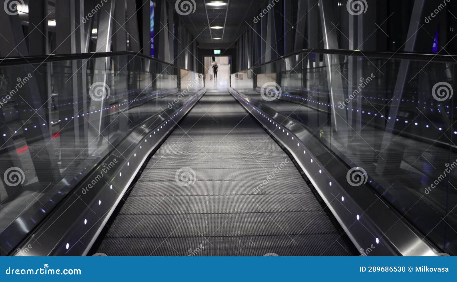 A Ride on Moving Walkway Inside a Tunnel Stock Footage - Video of ...