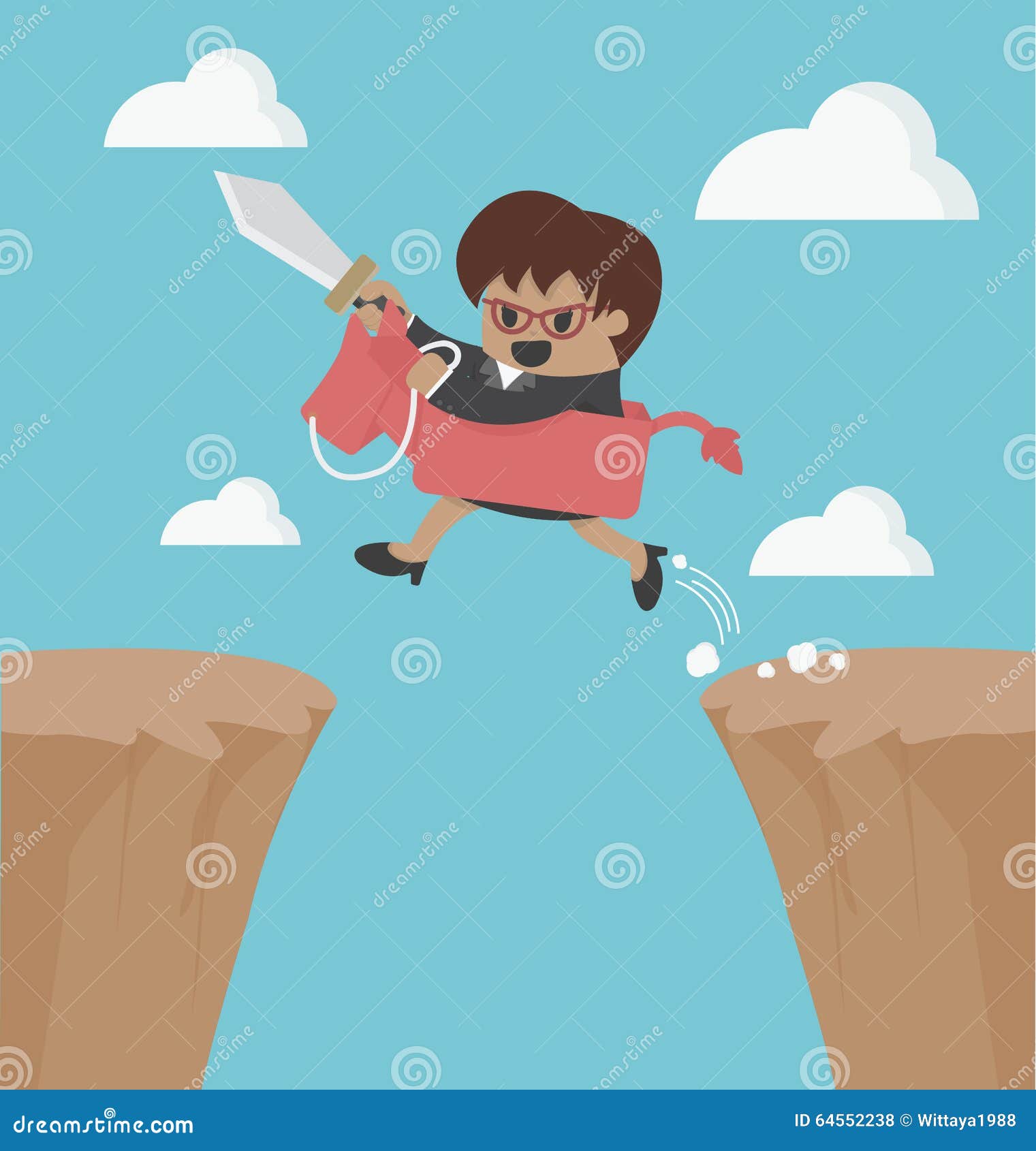 Ride Over the Cliff To Success Stock Vector - Illustration of goal ...
