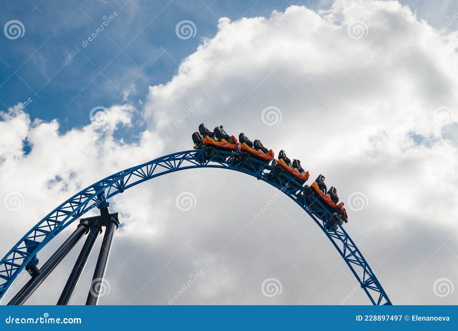 Ride Roller Coaster in Motion in Amusement Park Editorial Photography ...