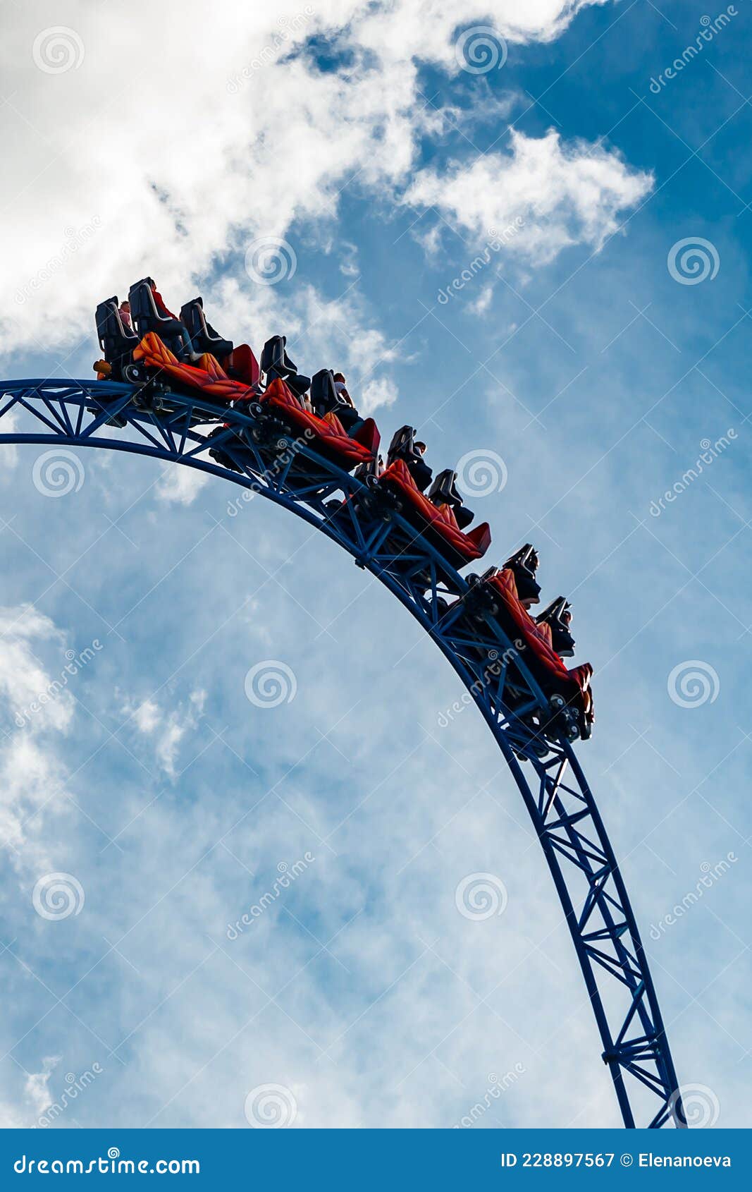 Ride Roller Coaster in Motion in Amusement Park Editorial Photography ...