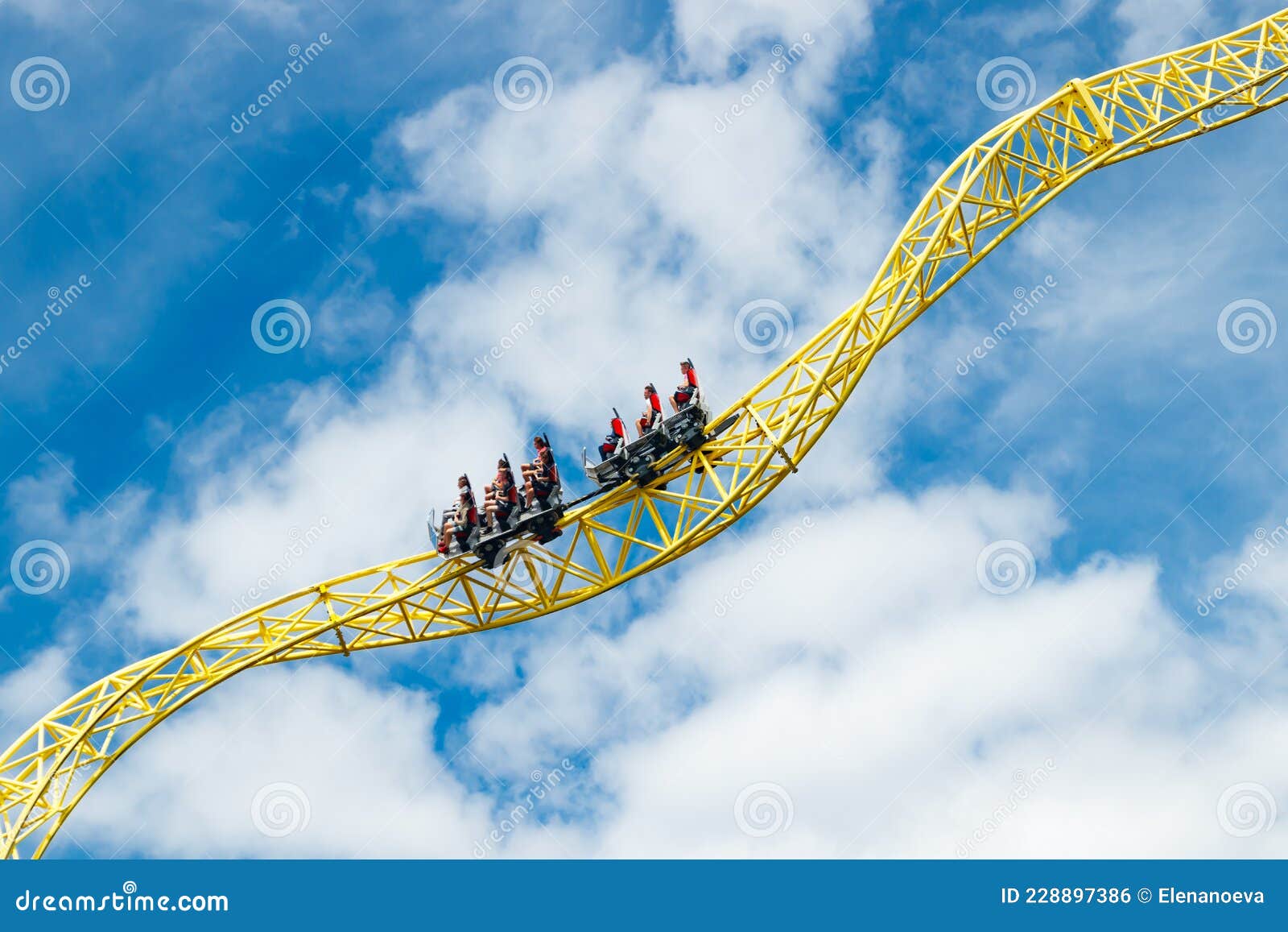 Ride Roller Coaster in Motion in Amusement Park Editorial Photo - Image ...