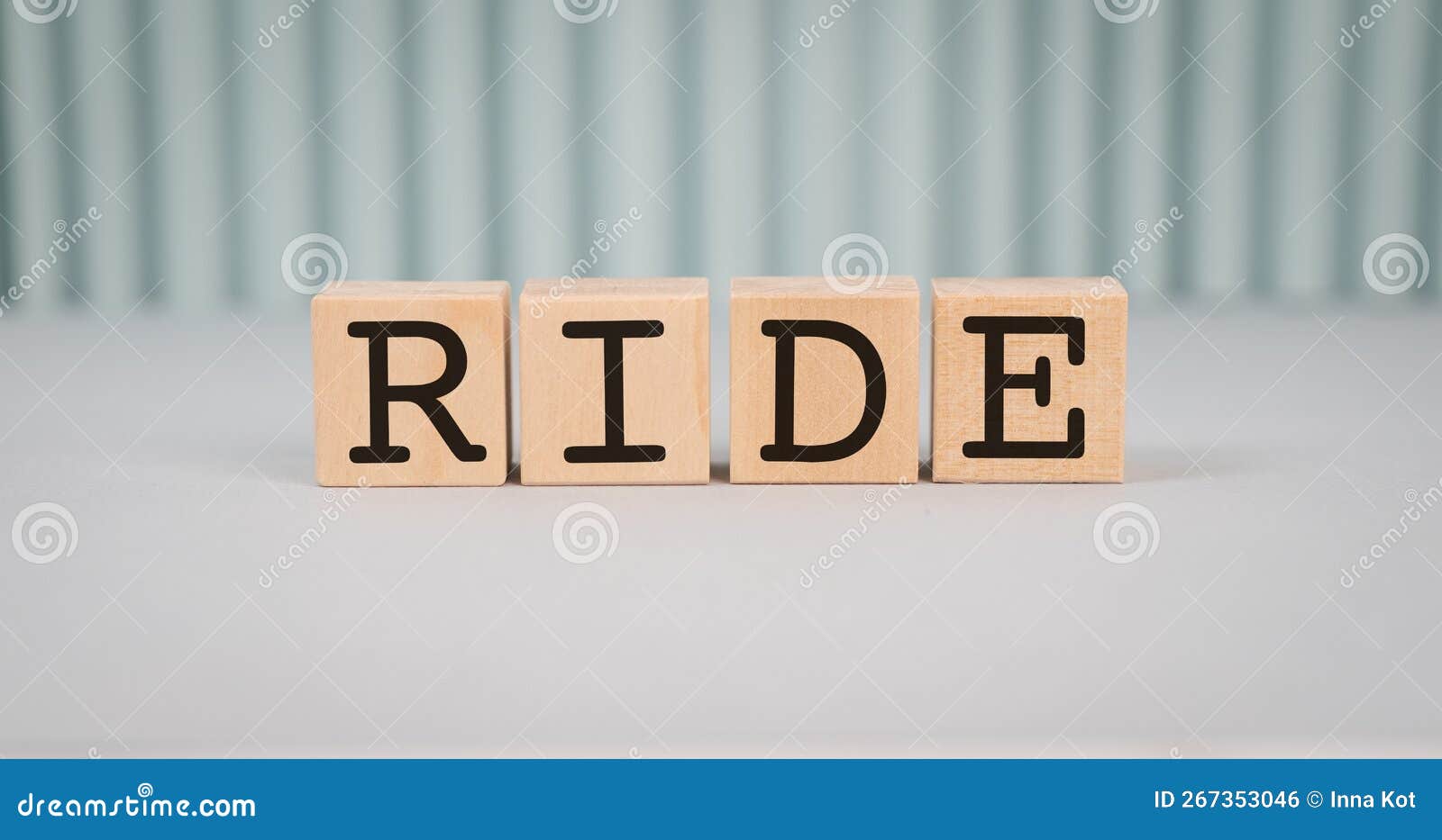 Ride Text Made of Wooden Cube on Wooden Background. Stock Photo - Image ...