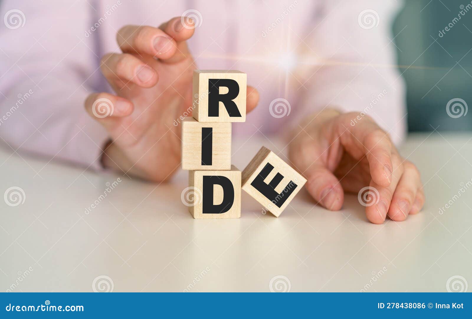 Ride Text Made of Wooden Cube on White Background Stock Photo - Image ...