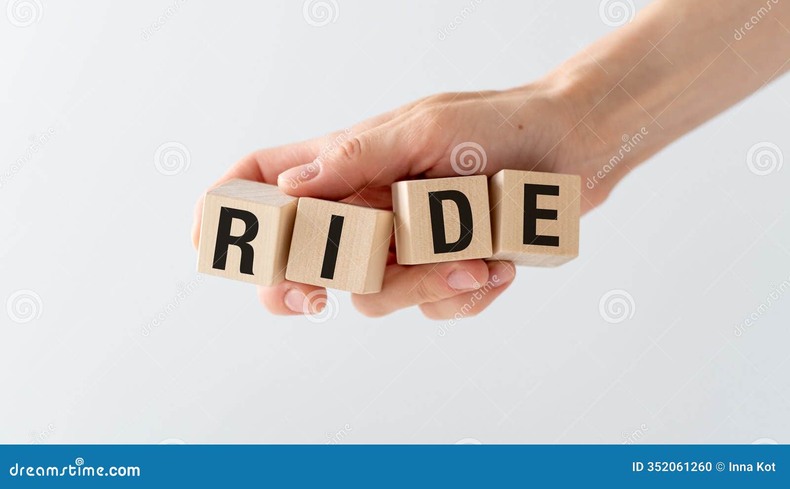 Ride Text Made of Wooden Cube on White Background Stock Photo - Image ...