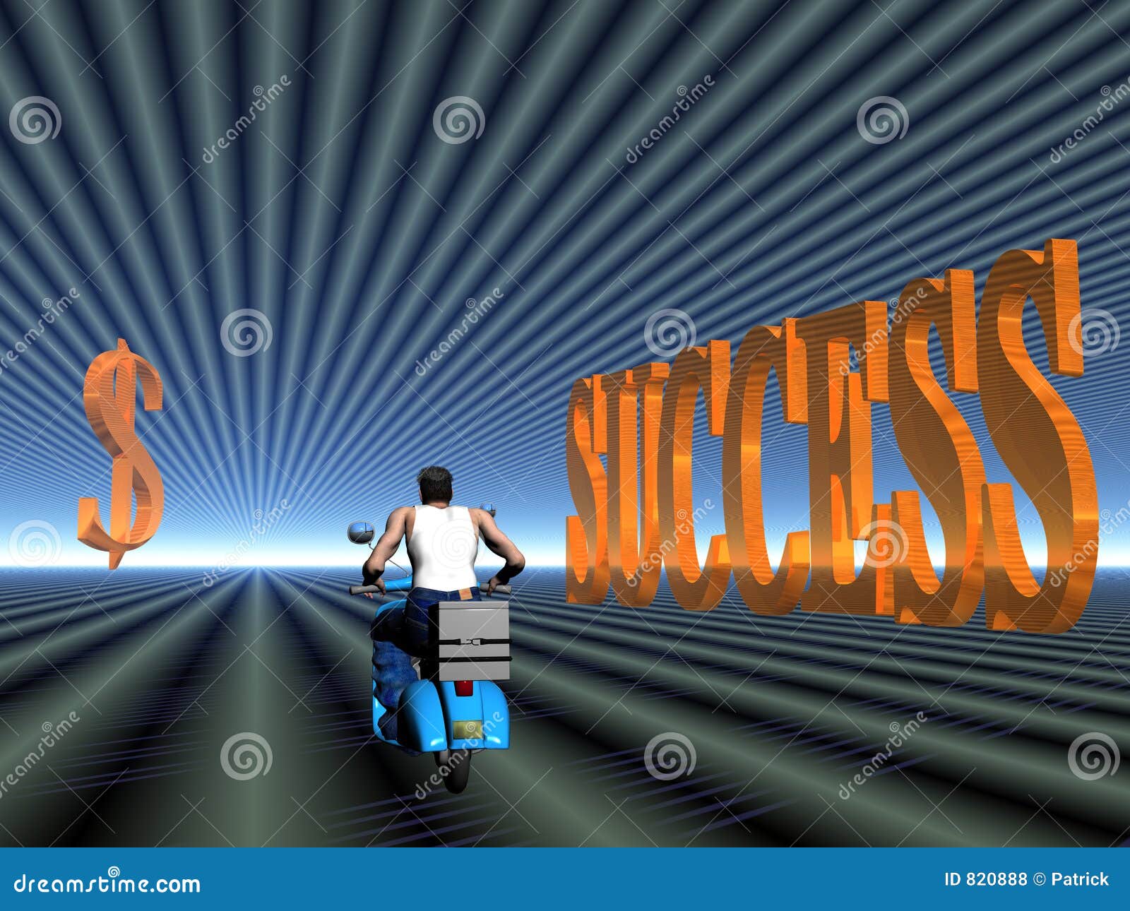 Ride to success. stock illustration. Illustration of character - 820888