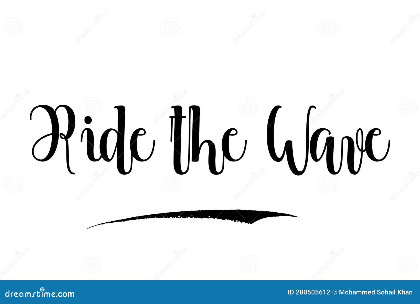 Ride the Wave Elegant Typography Lettering Text Vector Design Quote ...