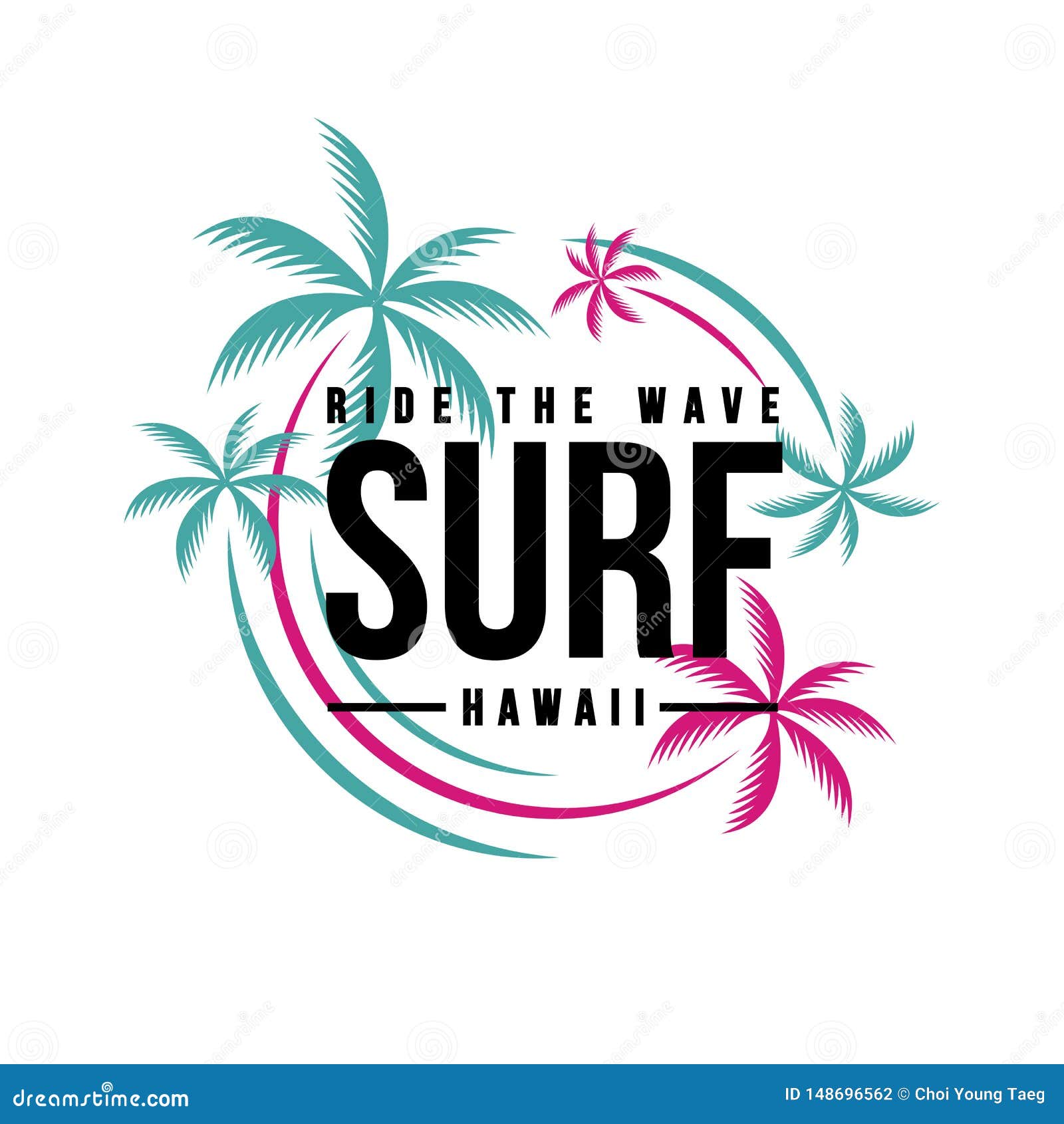 Ride the Wave - Vector Design Stock Vector - Illustration of beach ...