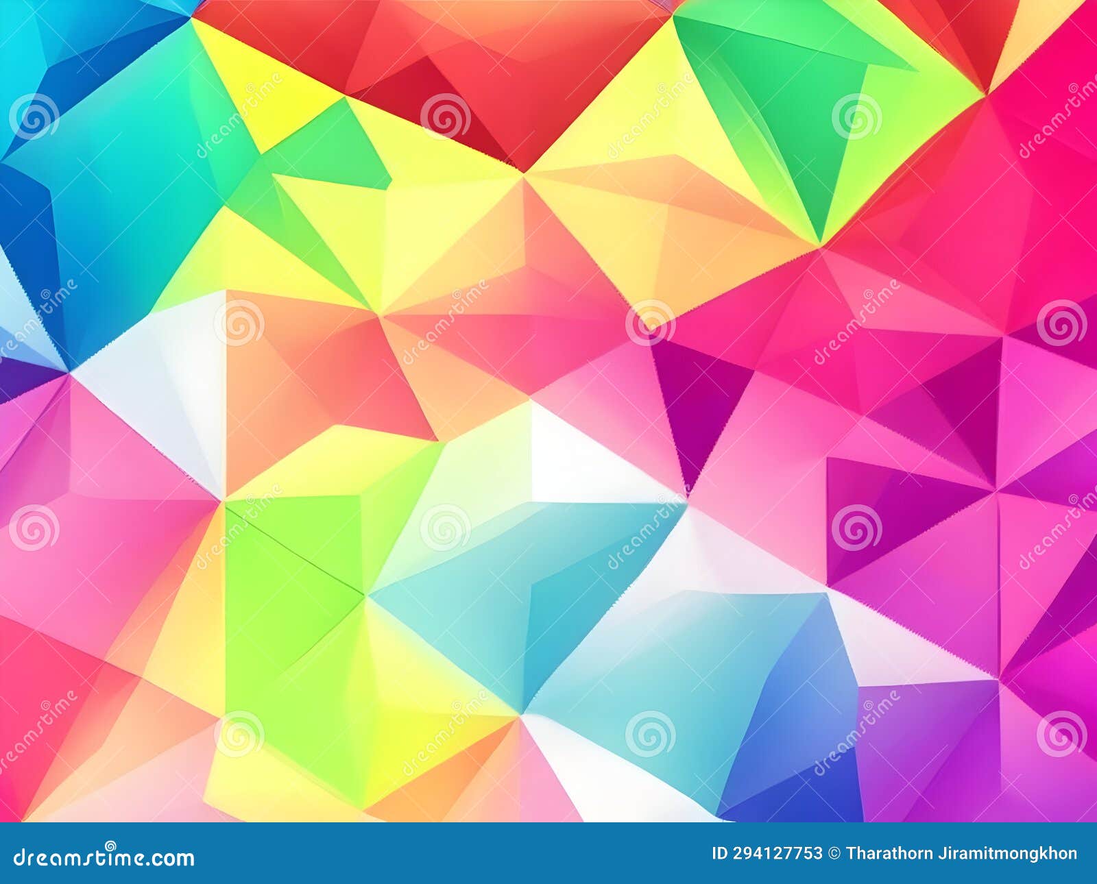 Rainbow Geometrics: Vibrant Polygonal Canvas Stock Illustration ...