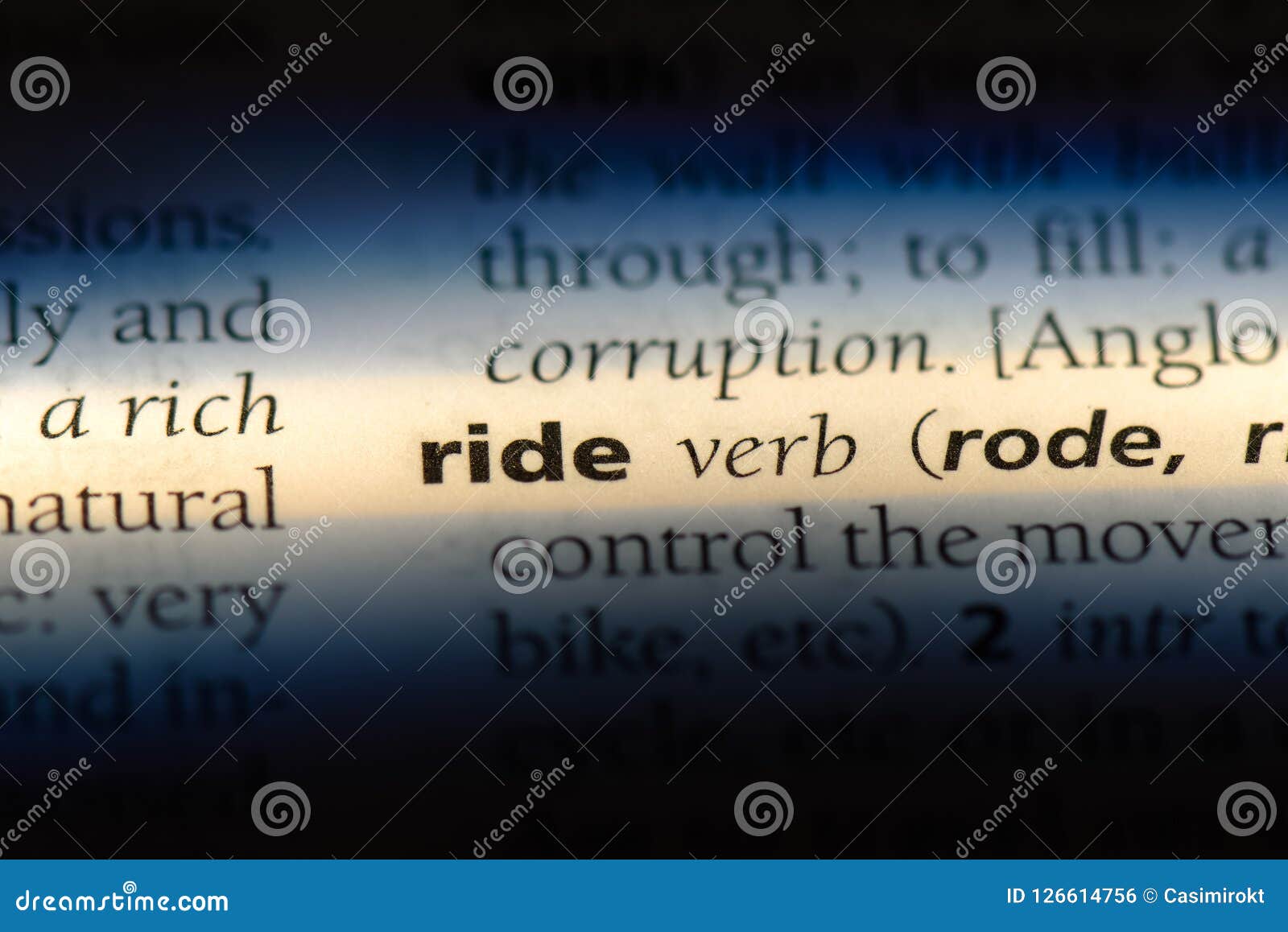 Ride stock photo. Image of closeup, info, macro, word - 126614756