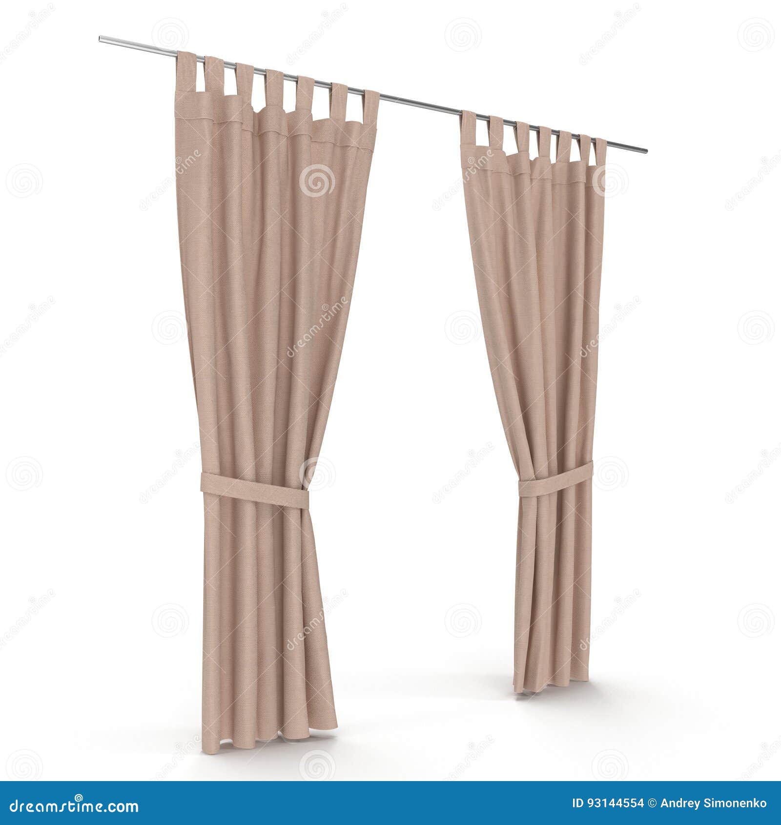 Rideau Classique D'isolement Sur Le Blanc Illustration 3D Illustration ...