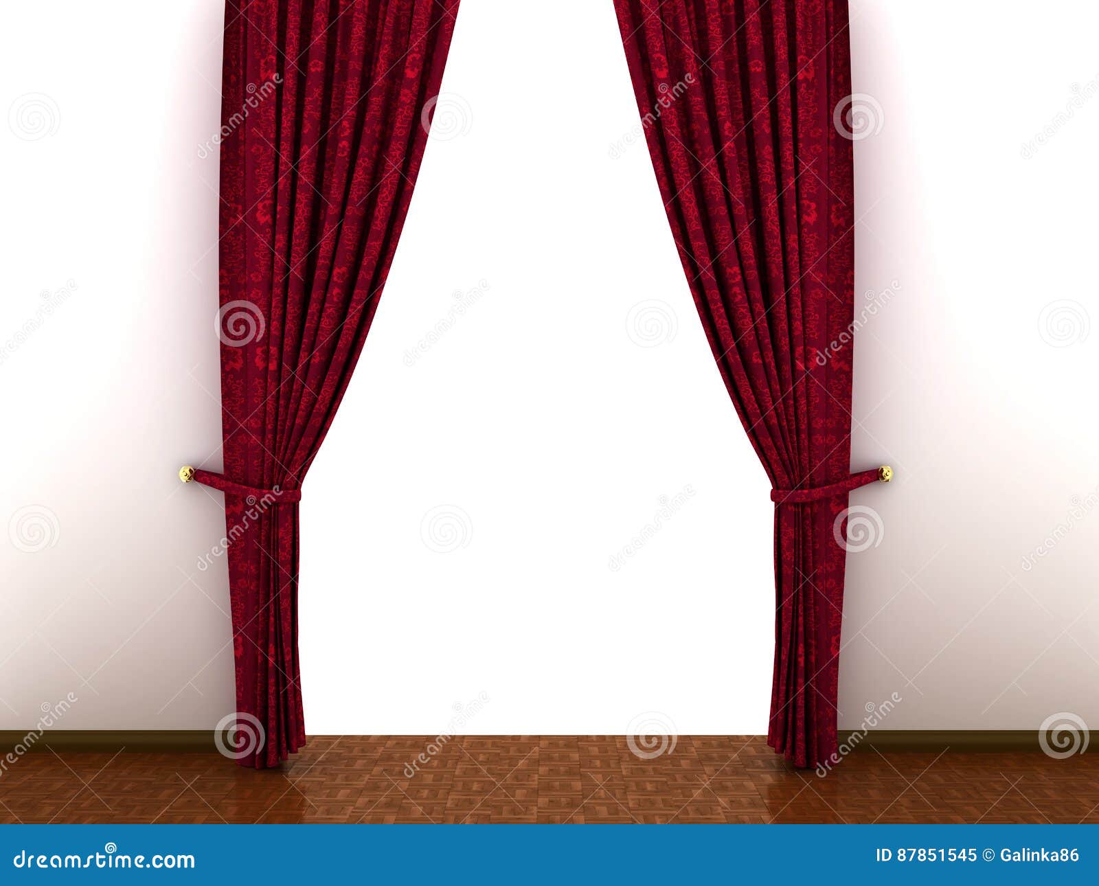 Rideau 3d Rouge, Ouvert Et Vide Illustration Stock - Illustration du ...