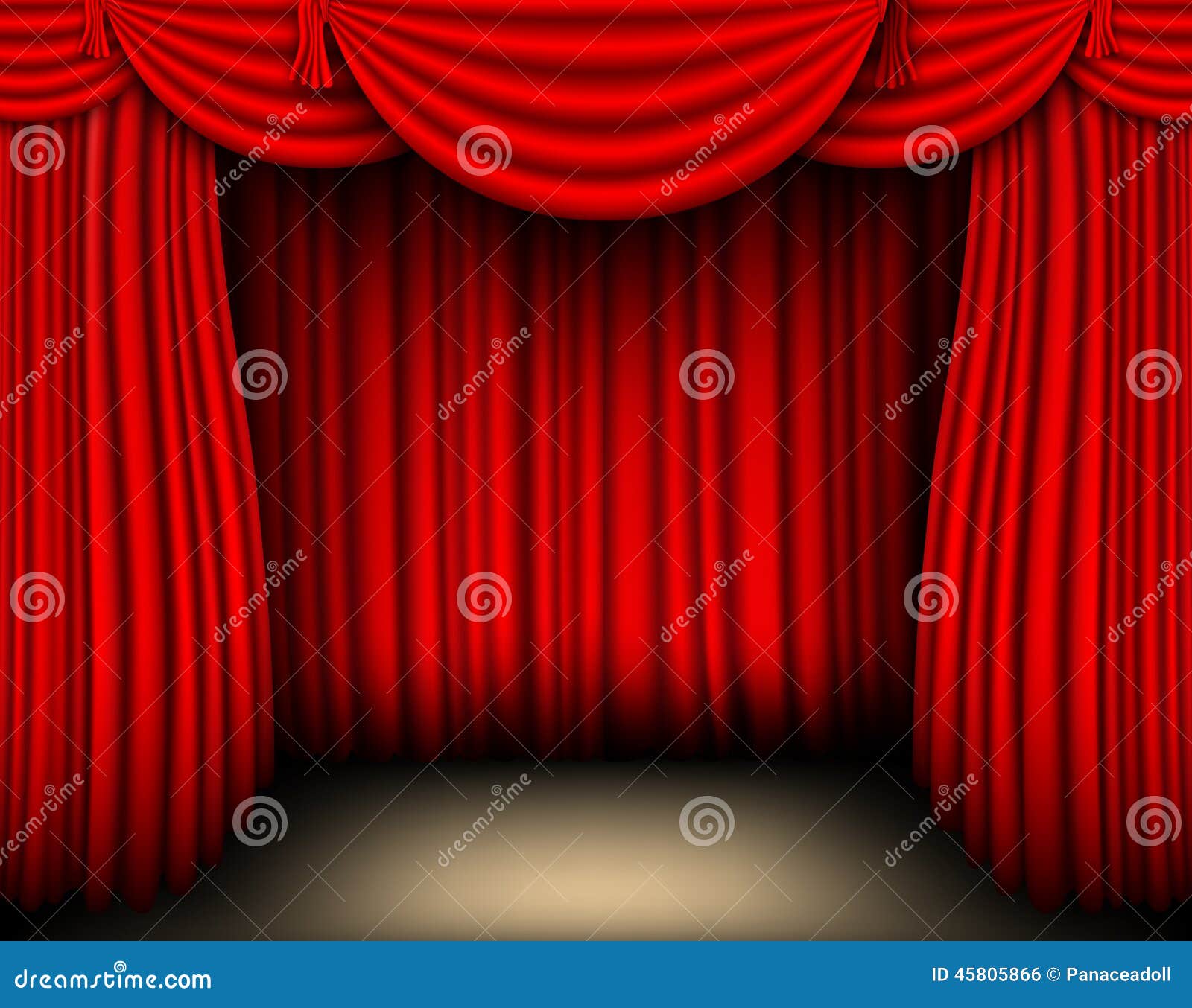 Rideau en soie rouge illustration de vecteur. Illustration du ...