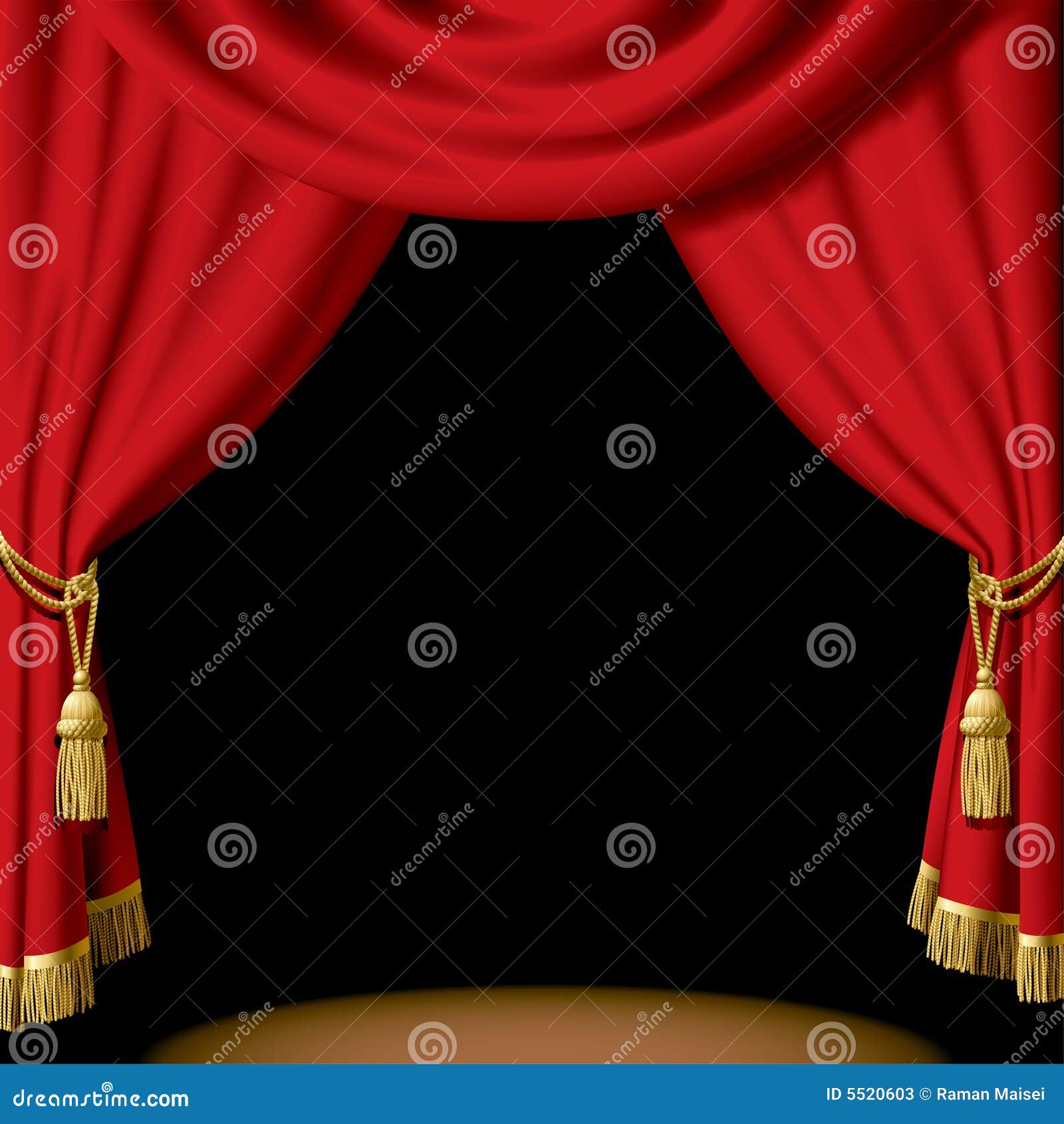 Rideau rouge illustration de vecteur. Illustration du rideau - 5520603