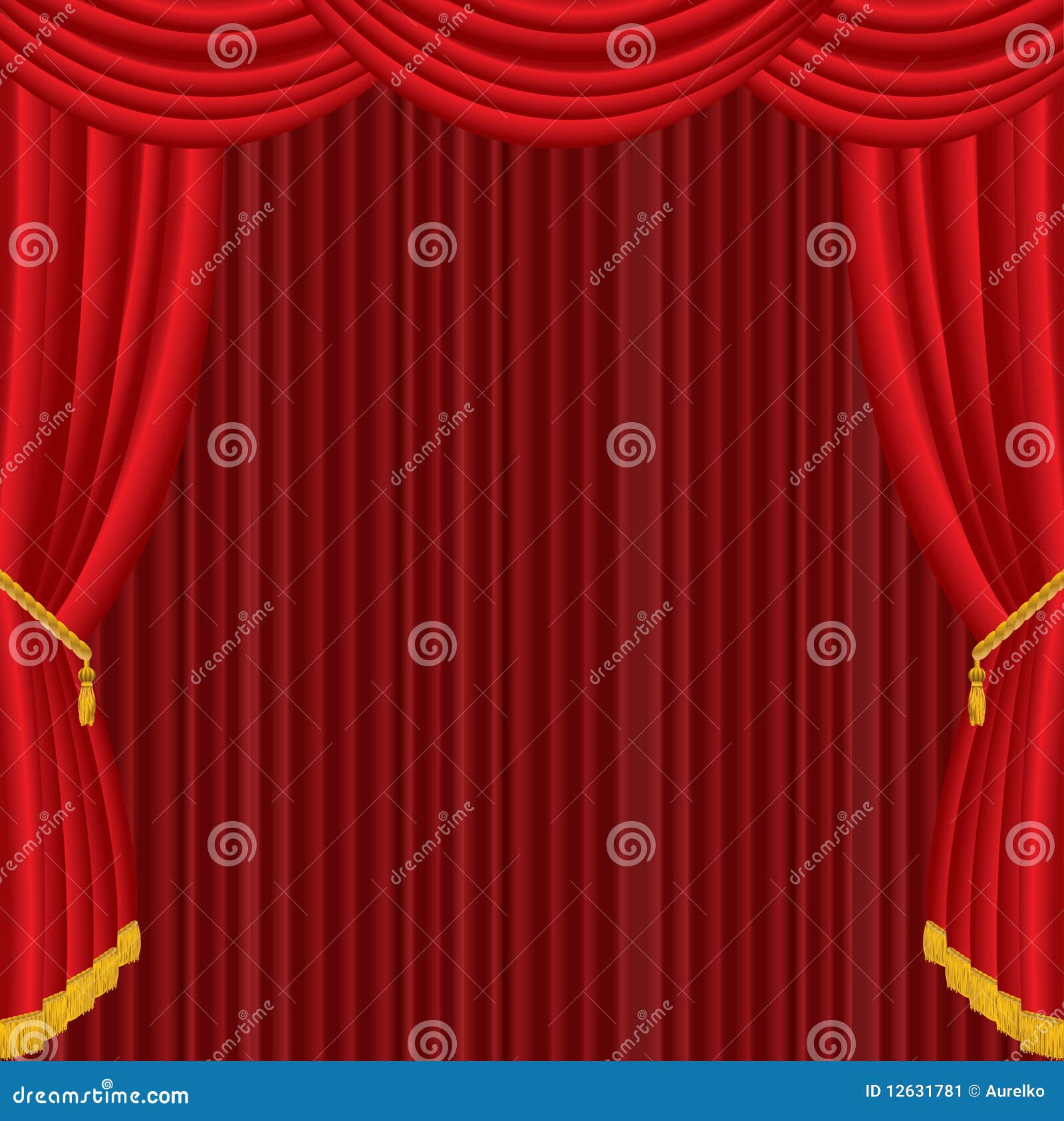 Rideau rouge rouge illustration de vecteur. Illustration du drape ...