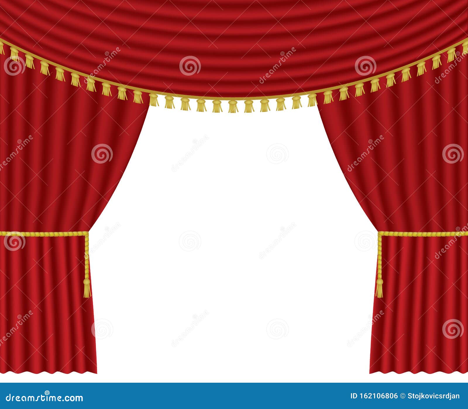 Rideaux De Scène Sur Fond Blanc Illustration de Vecteur - Illustration ...